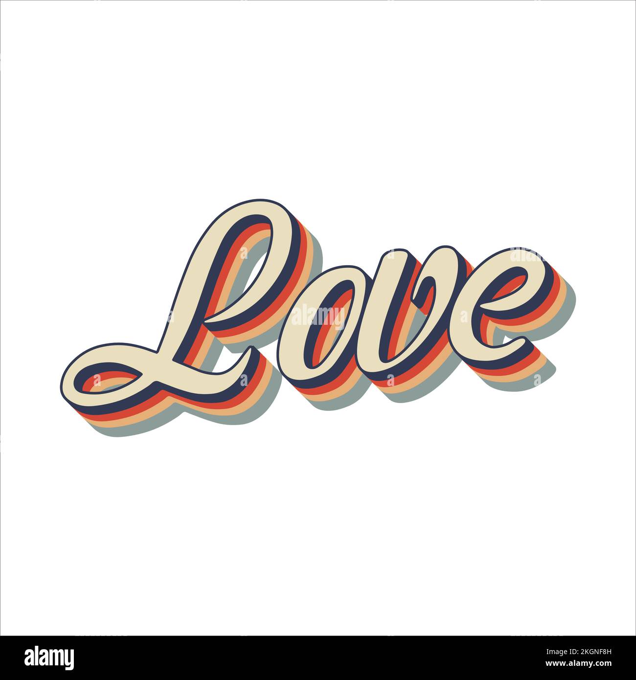 The Word Love In Bubble Writing