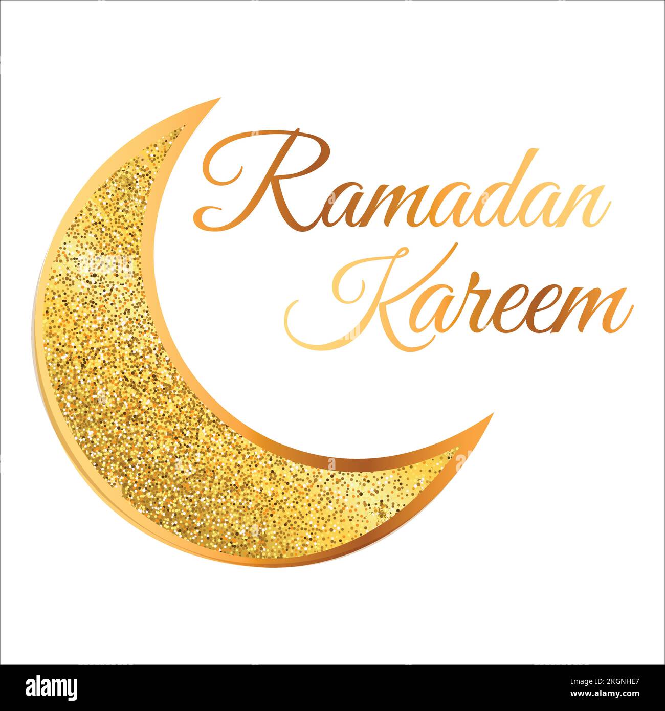 Ramadan Kareem. Gold moon. Islamic geometric ornament. Arabic background. Hand-drawn calligraphy ...