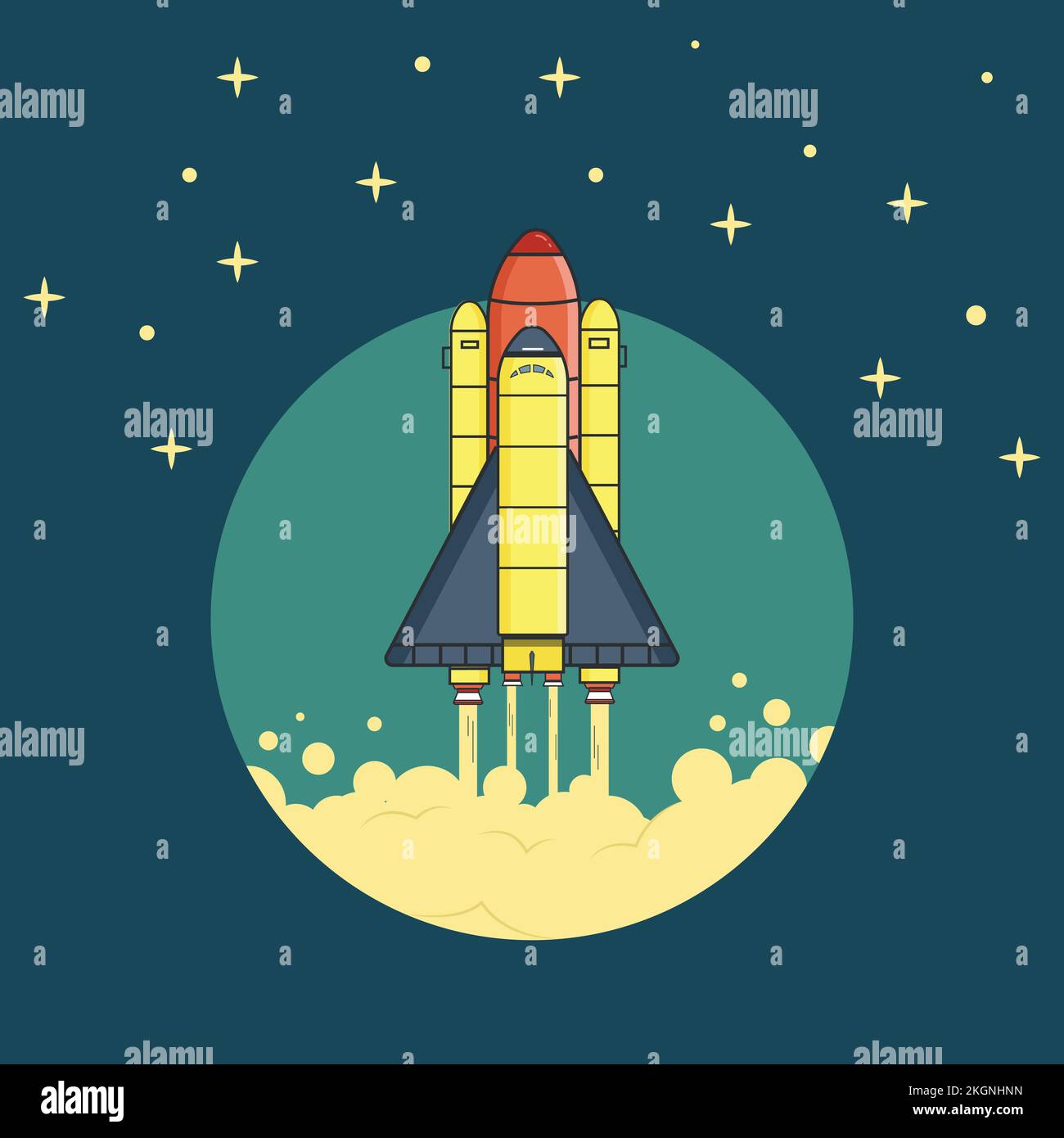 Spaceship Launching On The Sky Nighttime Rocket Launching On The Night Sky Rocket Launching