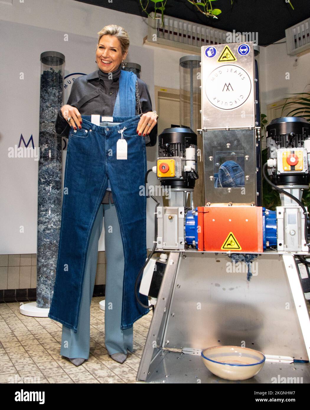 Queen Maxima of the Netherlands during a working visit to MUD Jeans in ...