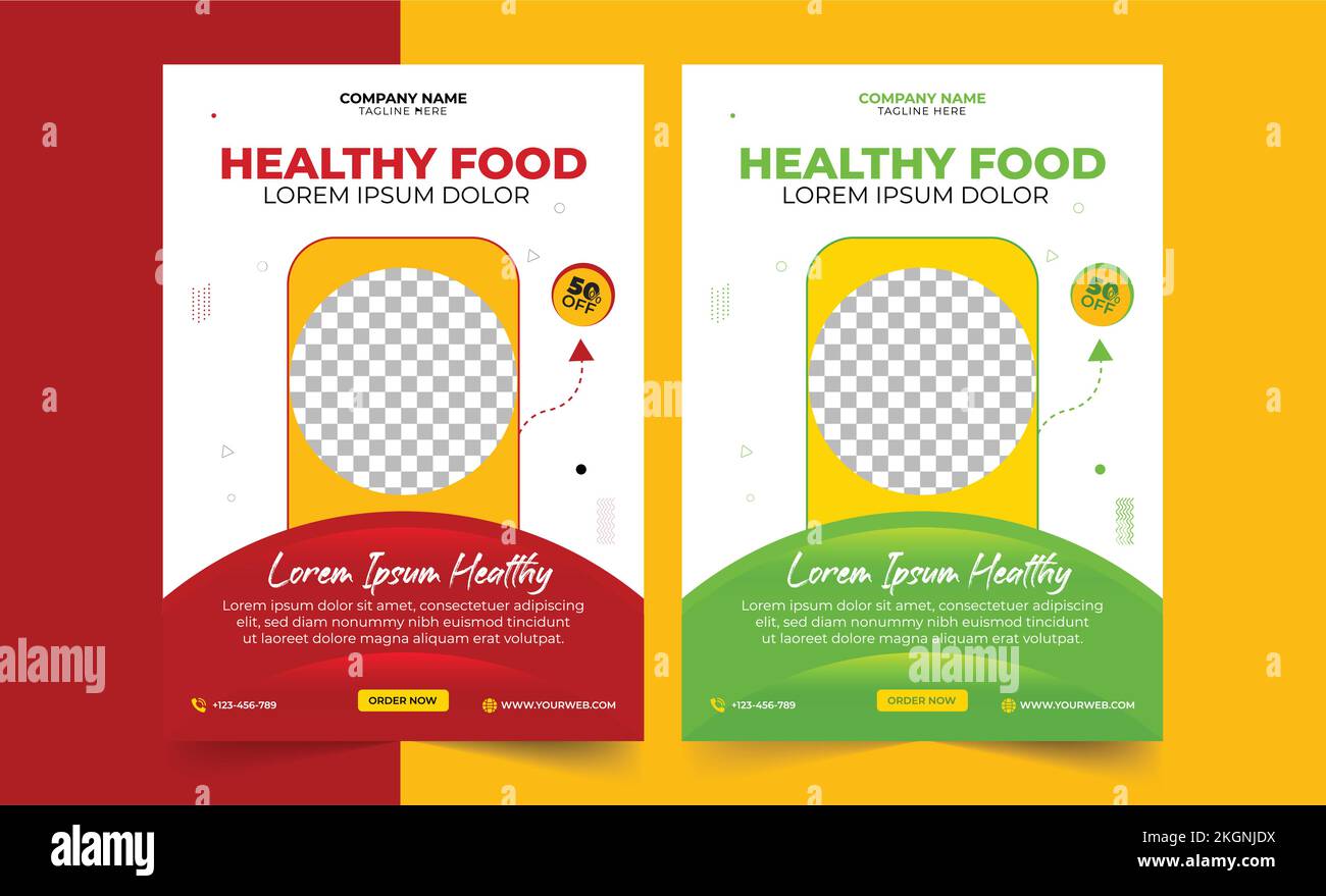 Healthy food restaurant poster, restaurant menu, brochure, flyer design ...
