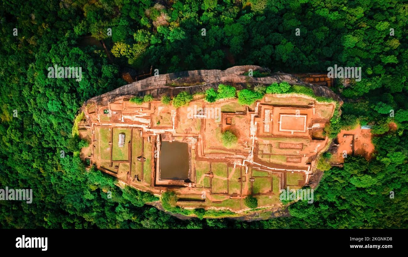 Aerial View of Sri Lanka's Famous Sigiriya Rock and Pidurangala Stock ...