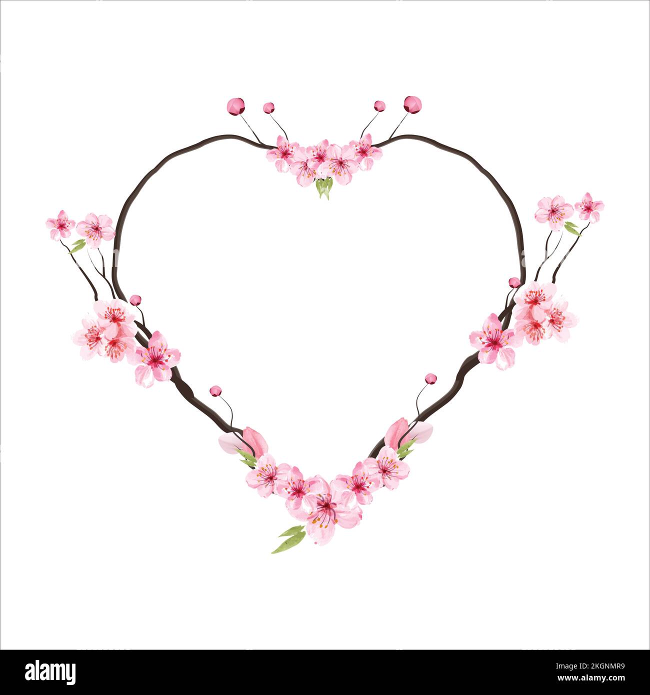 cherry blossom Floral greeting card and invitation template for wedding ...