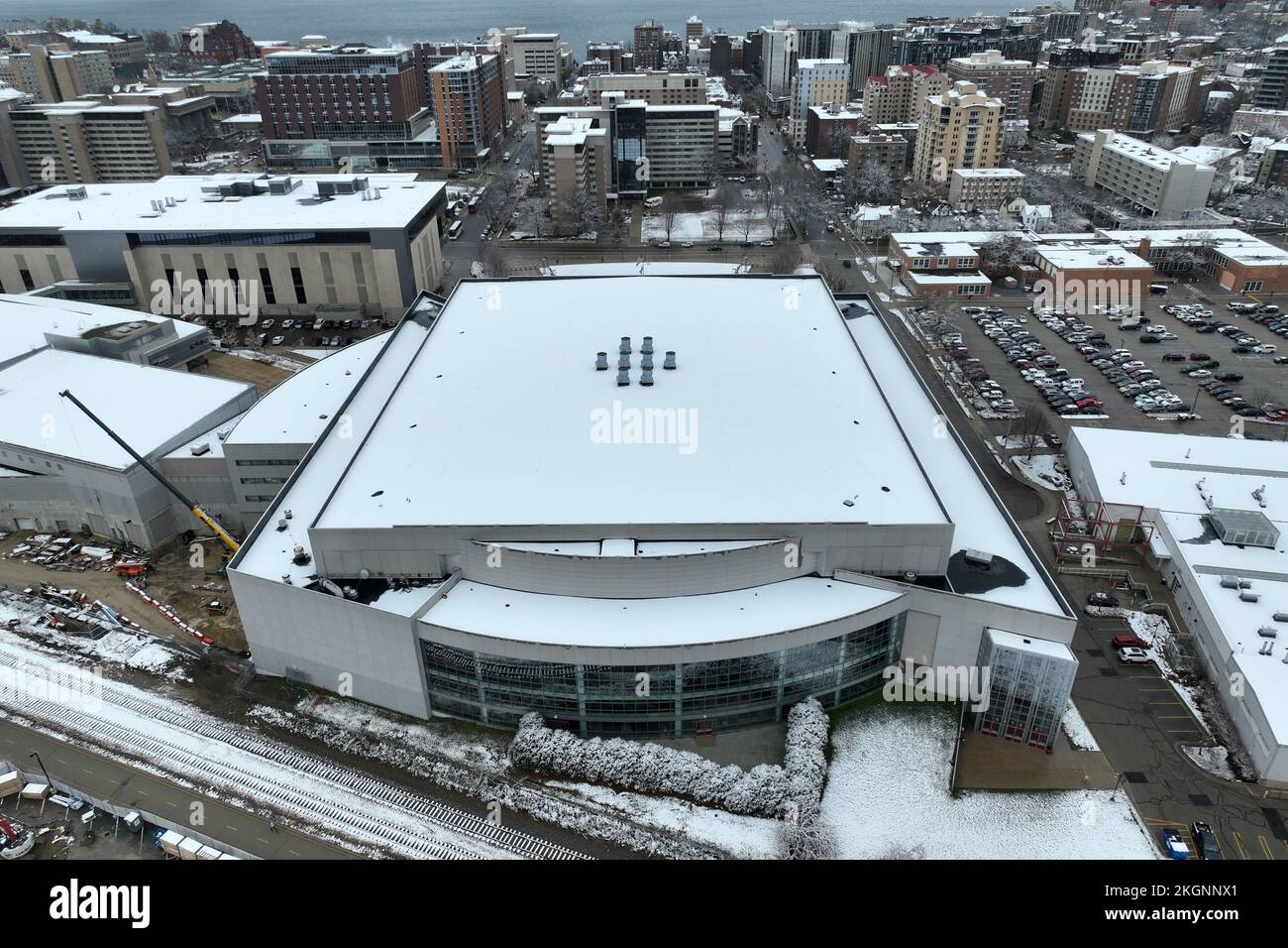 A general overall aerial view of the Kohl Center, Wednesday, Nov. 22 ...