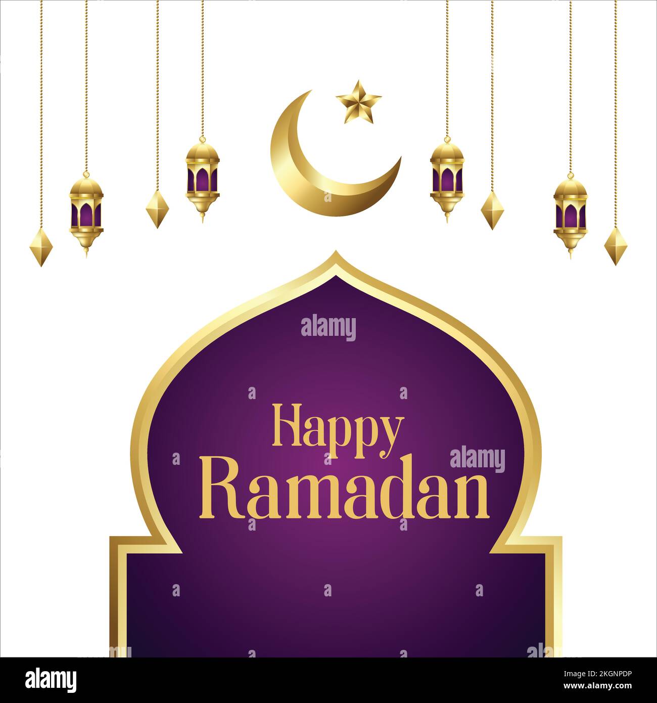 Ramadan Kareem with golden luxurious crescent, template Islamic ornate ...