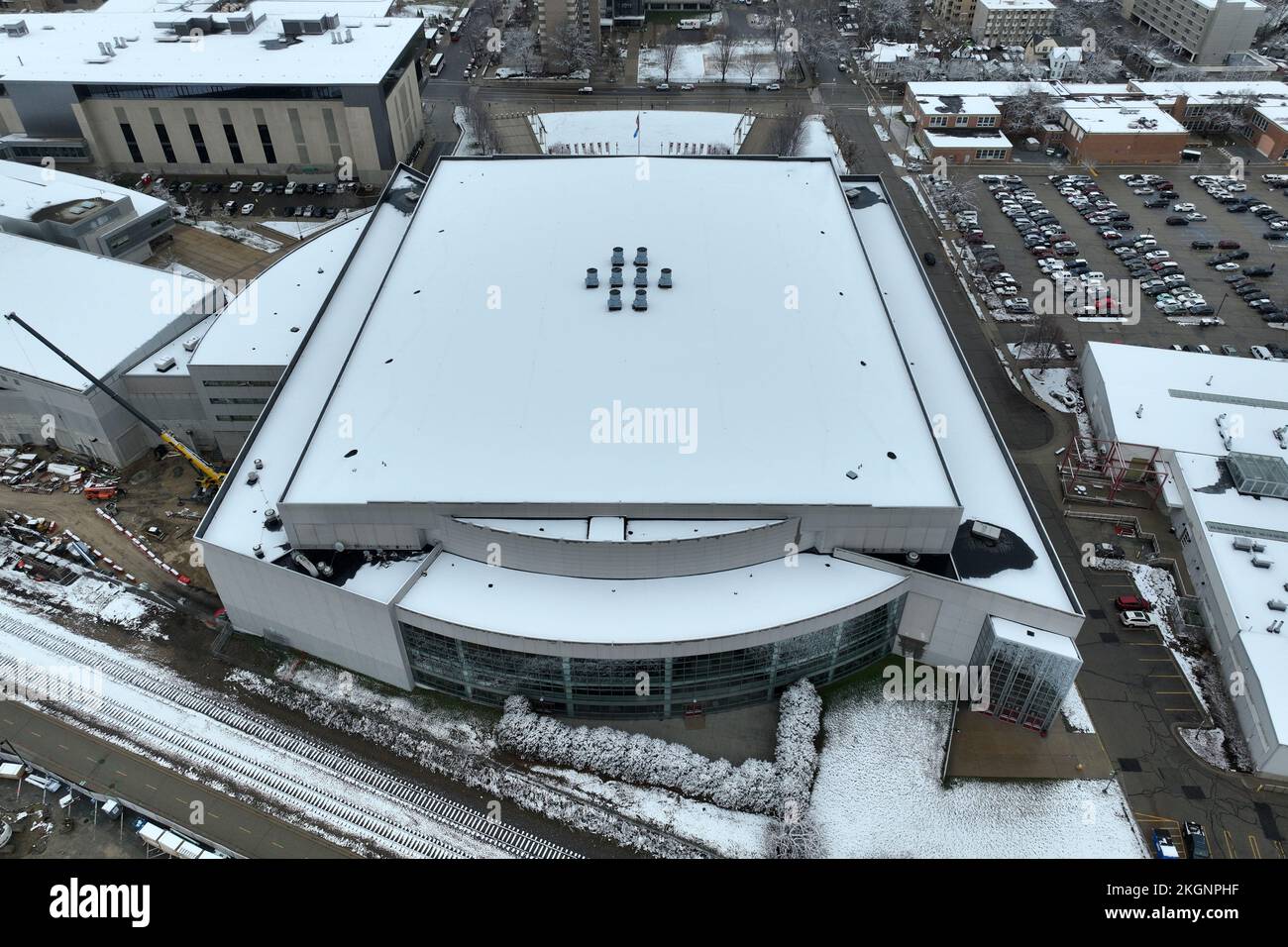 A general overall aerial view of the Kohl Center, Wednesday, Nov. 22 ...