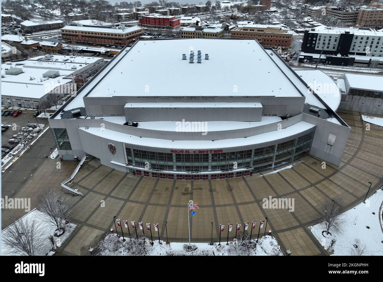 A general overall aerial view of the Kohl Center, Wednesday, Nov. 22 ...