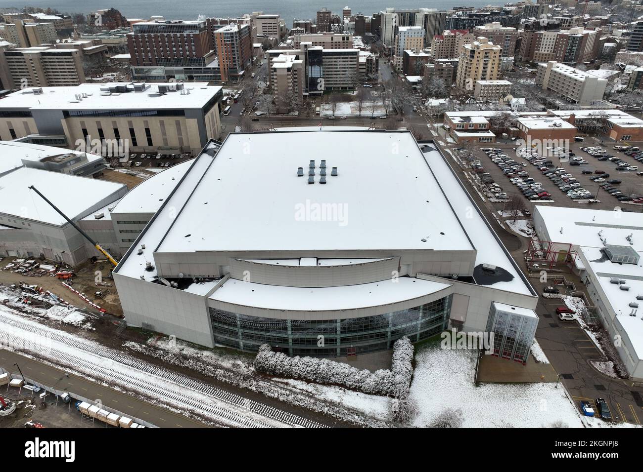 A general overall aerial view of the Kohl Center, Wednesday, Nov. 22 ...