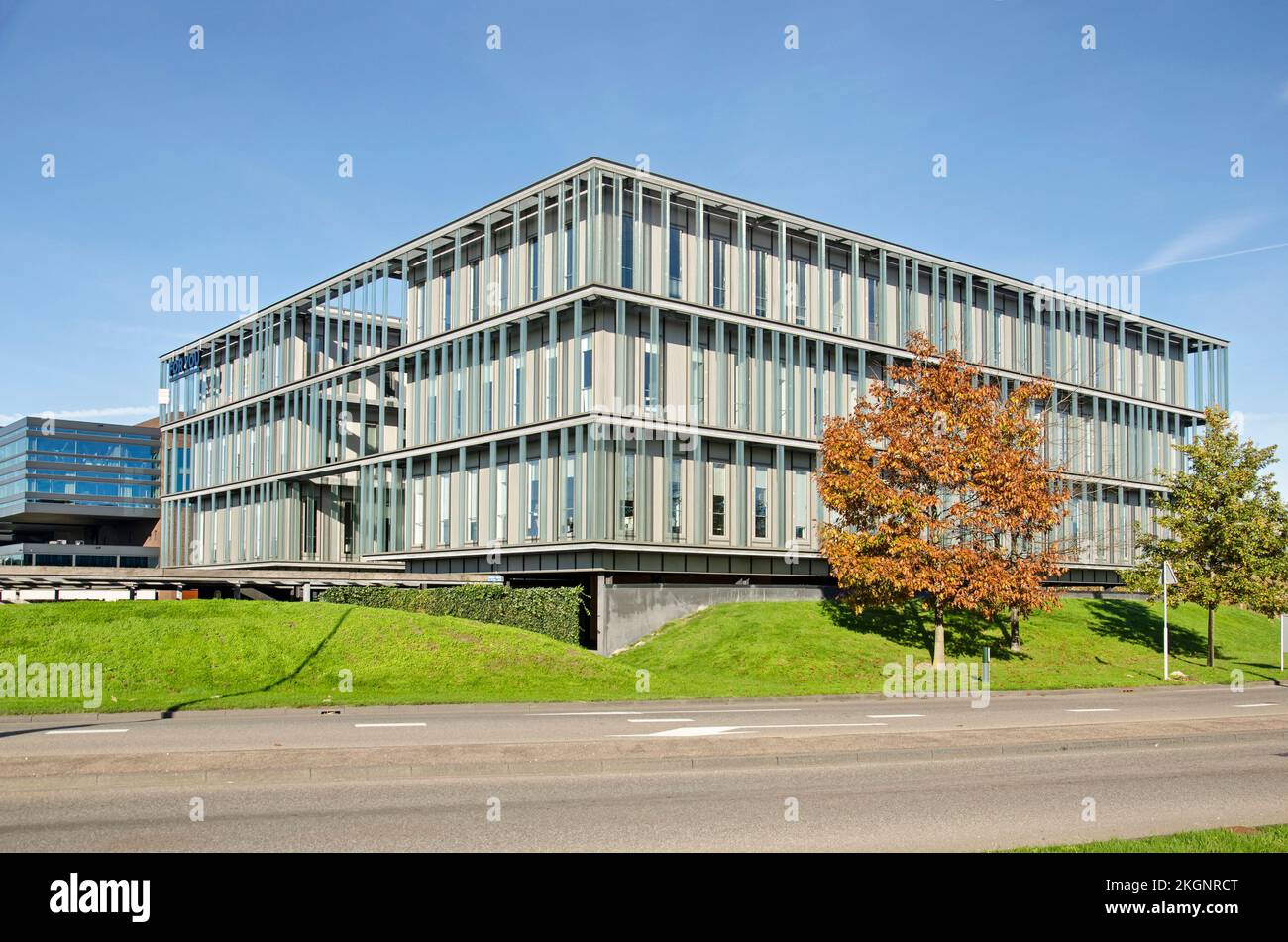 Utrecht, The Netherlands, November 13, 2022: modern three storey office ...