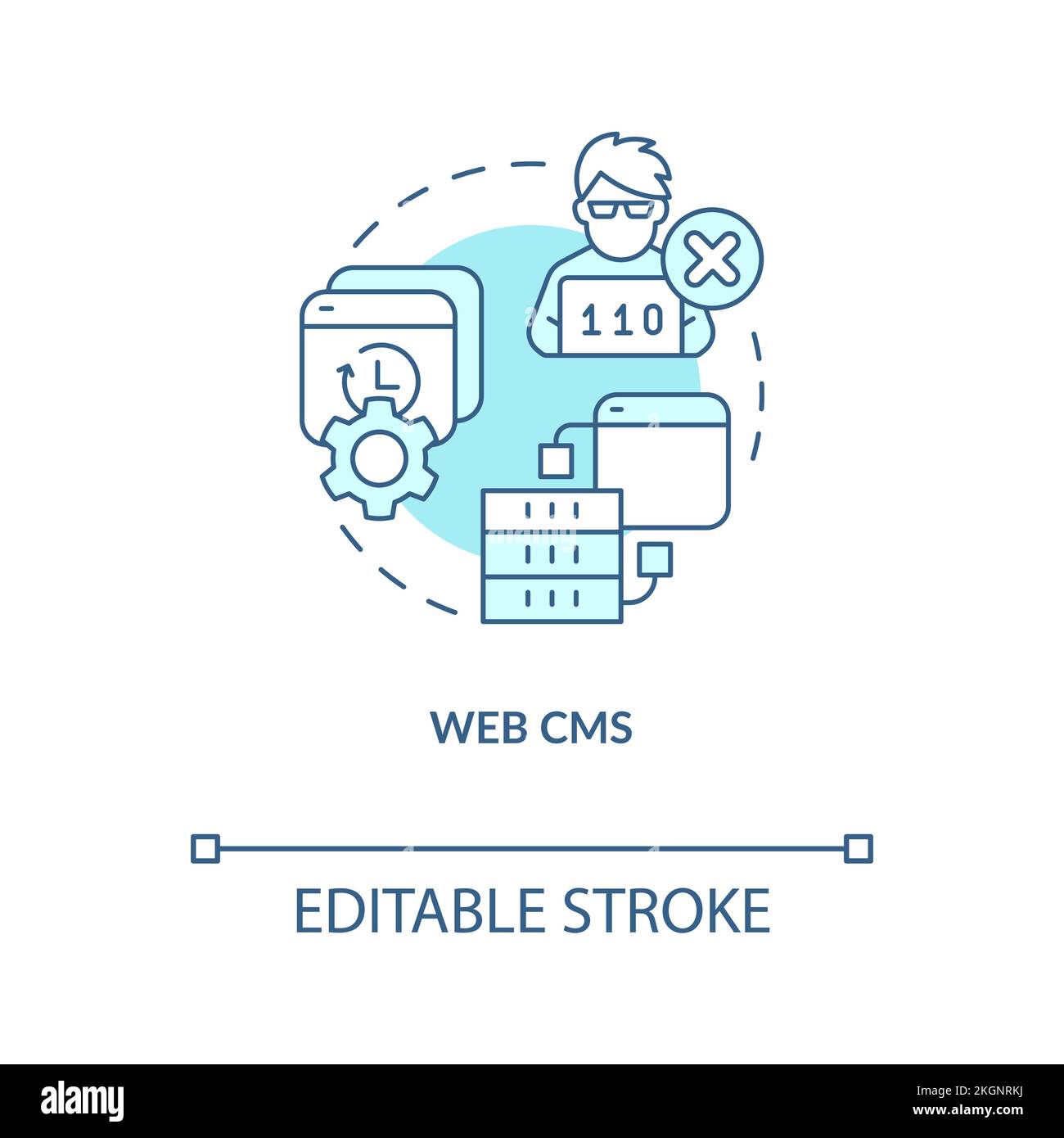 Web content management system turquoise concept icon Stock Vector Image ...