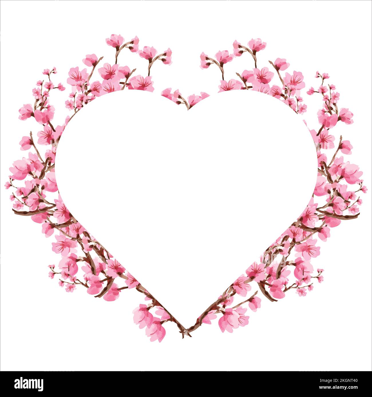 cherry blossom Floral greeting card and invitation template for wedding ...