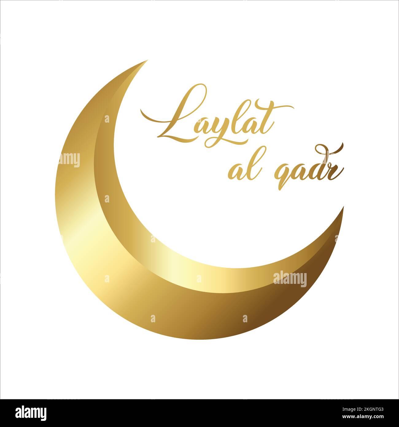 Laylat Al Qadr Islamic banner design with the golden moon, Golden ...