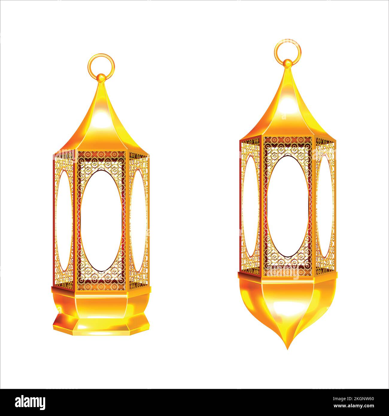 Ramadan lanterns illustration with white background, Islamic Ramadan ...