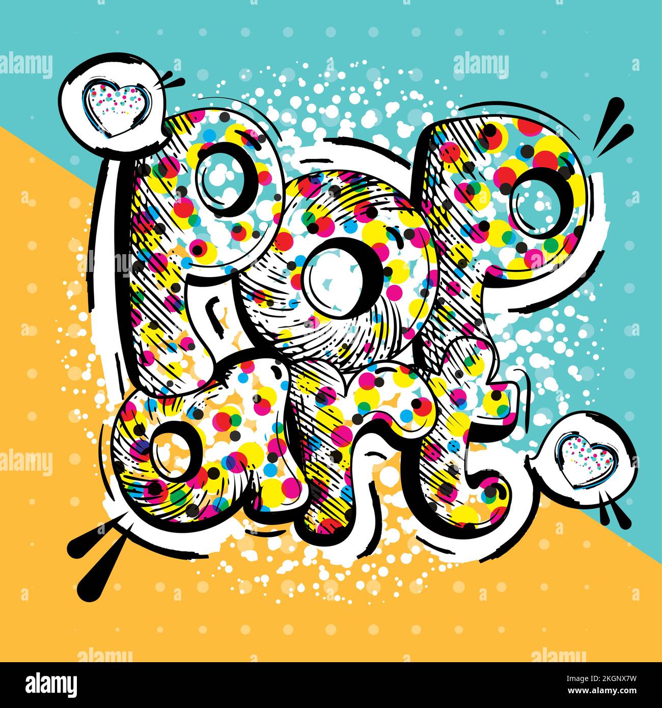 Colored pop art text on a comic page Vector Stock Vector Image & Art ...