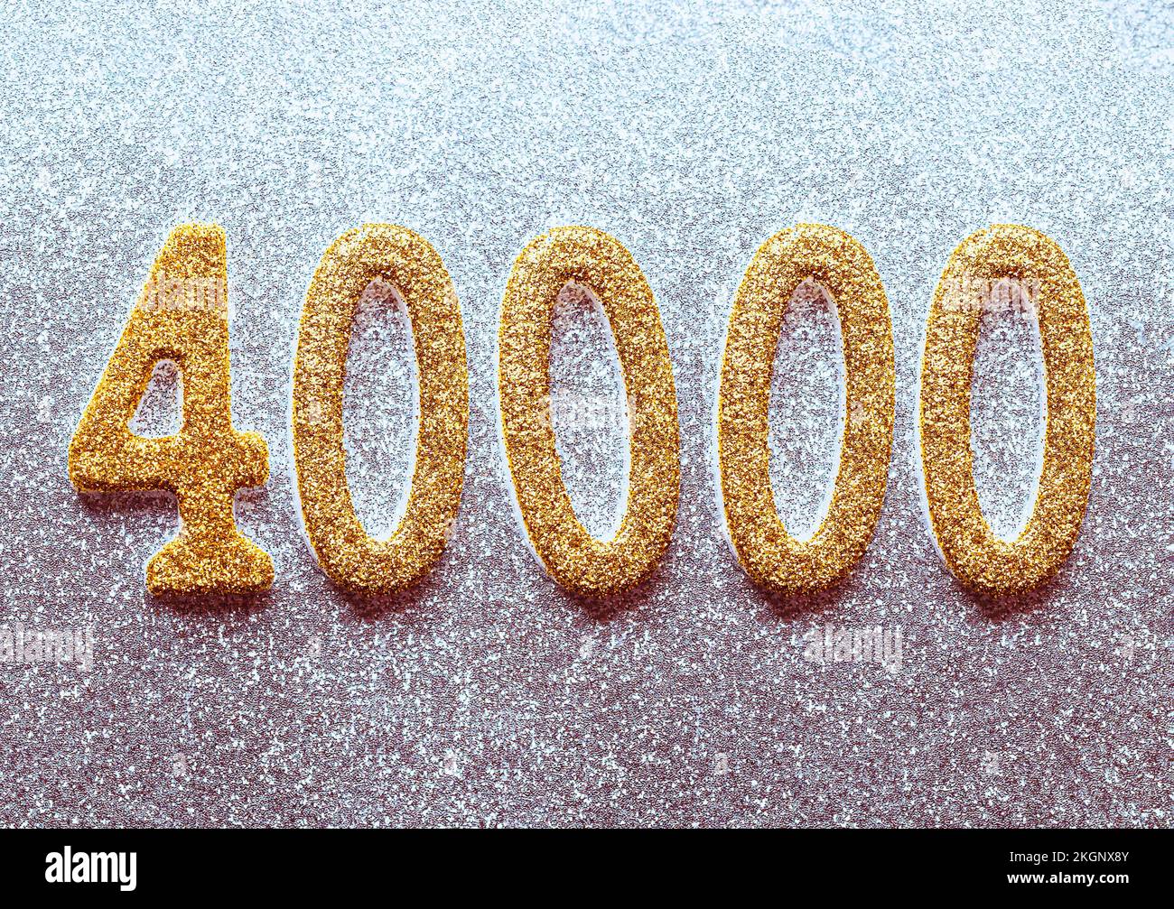 40k Or 40 000 Followers Or Likes Thank You Card With Golden Glitter