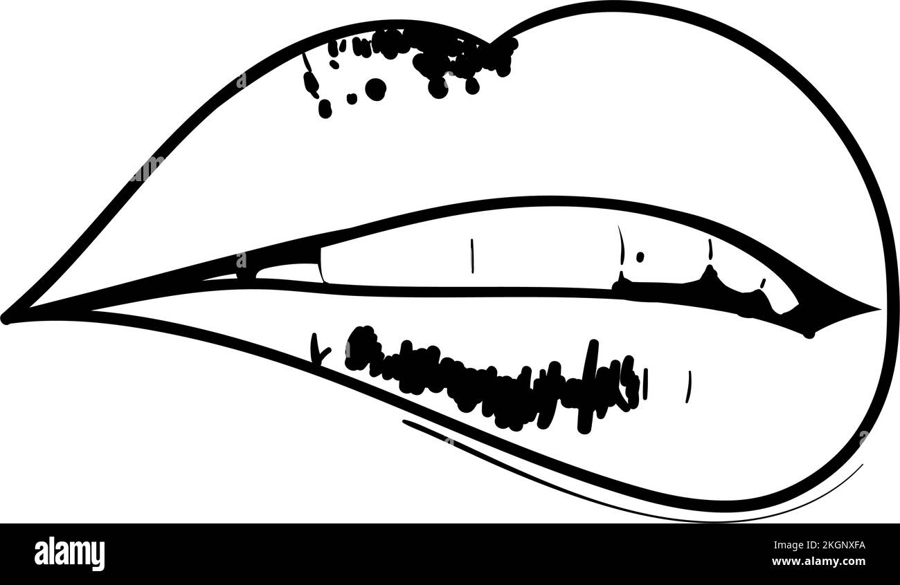 Isolated sketch of a girl lips Vector Stock Vector Image & Art - Alamy