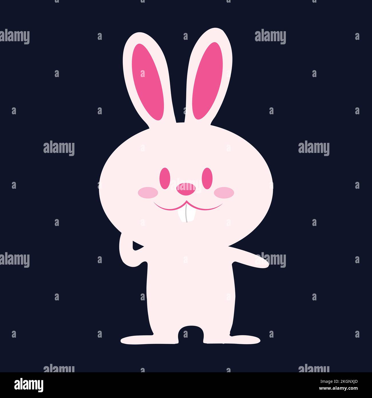 easter bunny cute standing, Cartoon illustration of the grey rabbit ...