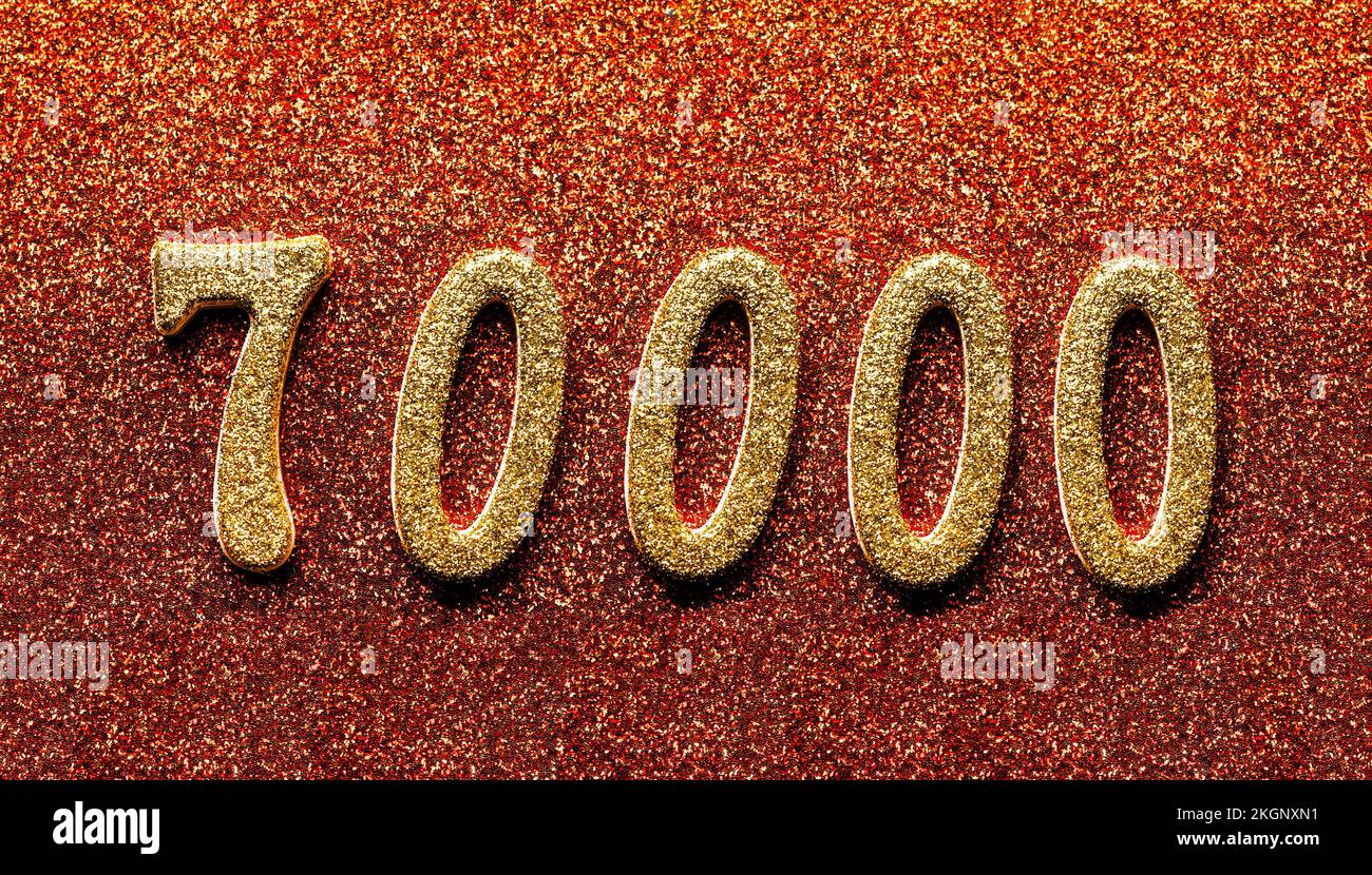70k or 70 000 followers or likes thank you card with golden glitter ...