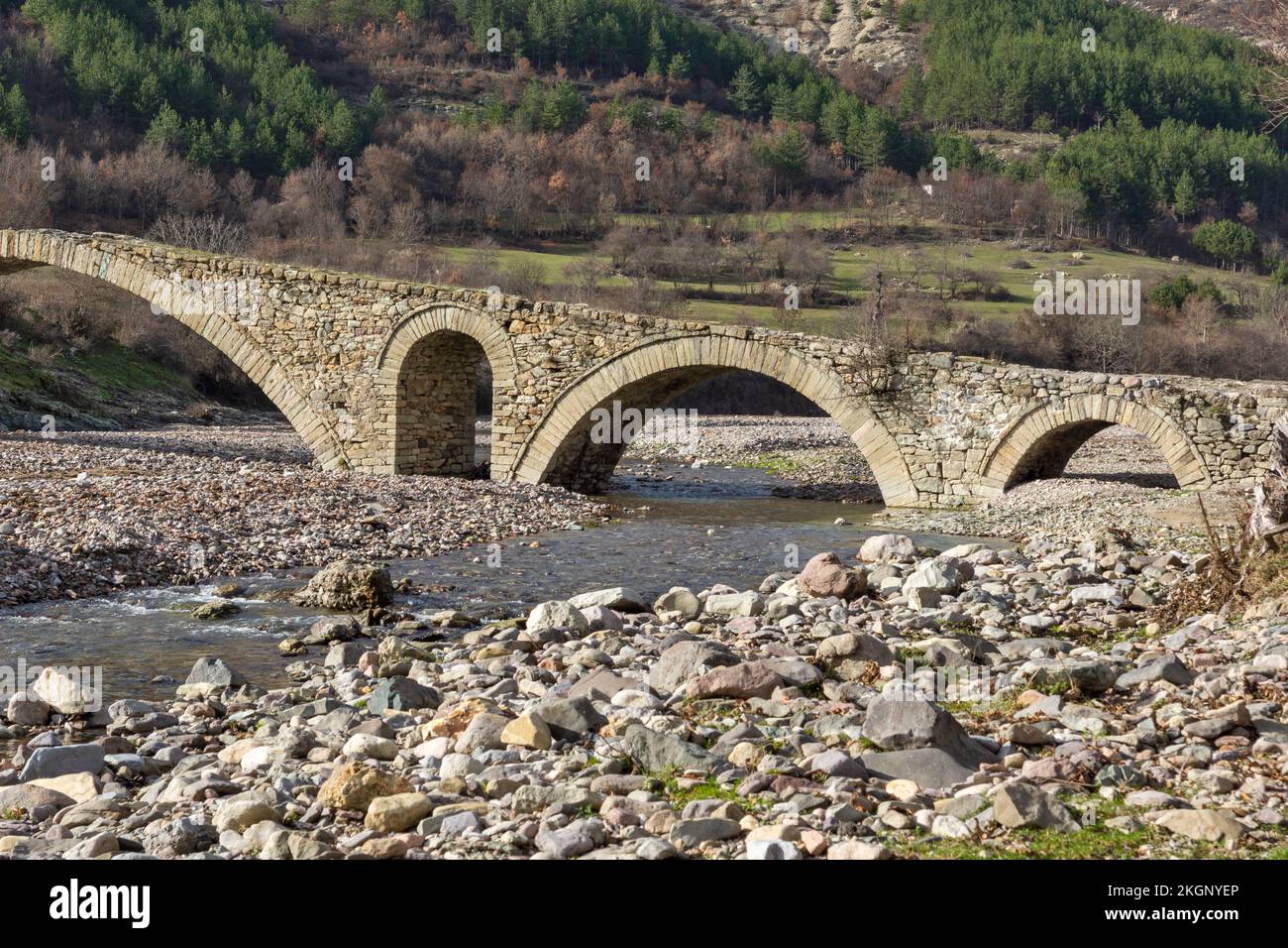 Ancient Roman bridge near village of Nenkovo at Rhodope Mountains ...