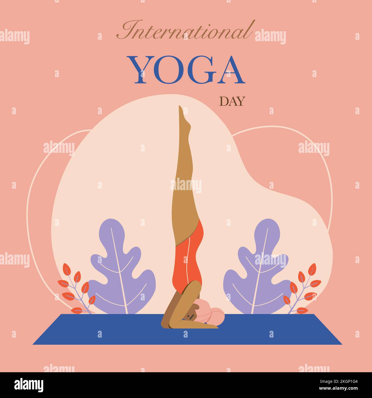 Woman Doing Asana International Yoga Day Card Stock Vector Image & Art ...