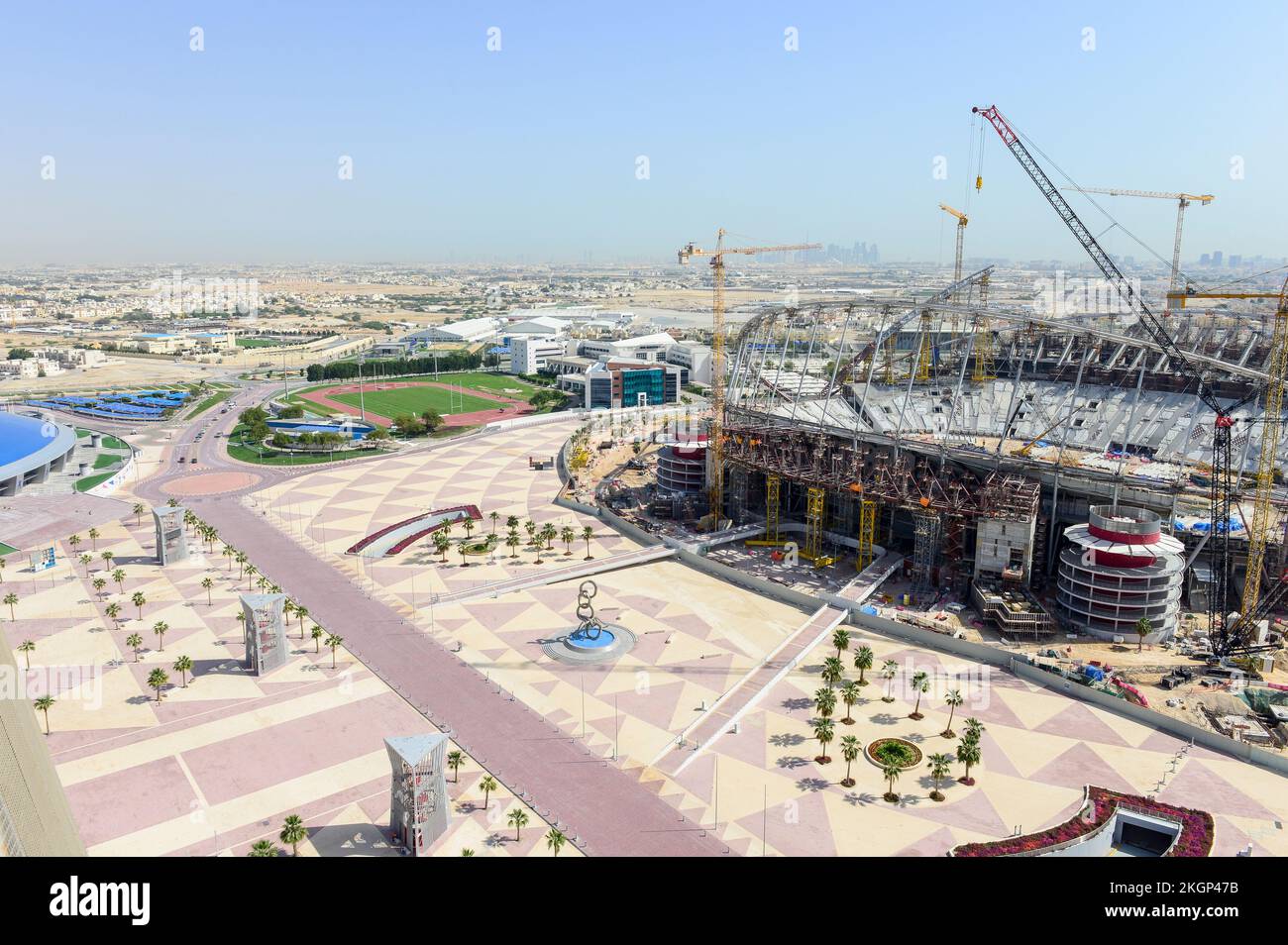 QATAR, Doha, construction site Khalifa International Stadium for FIFA ...