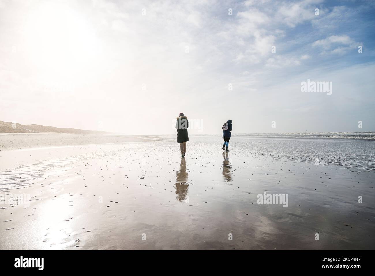 Denmark, Henne Strand, People walking at the beach Stock Photo - Alamy