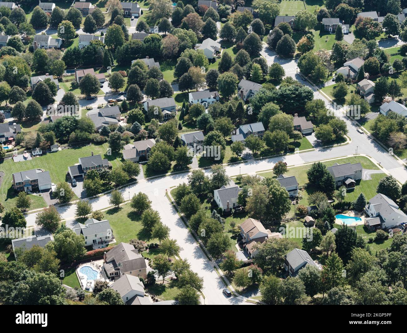 Aerial view suburban community montgomery county hi-res stock ...