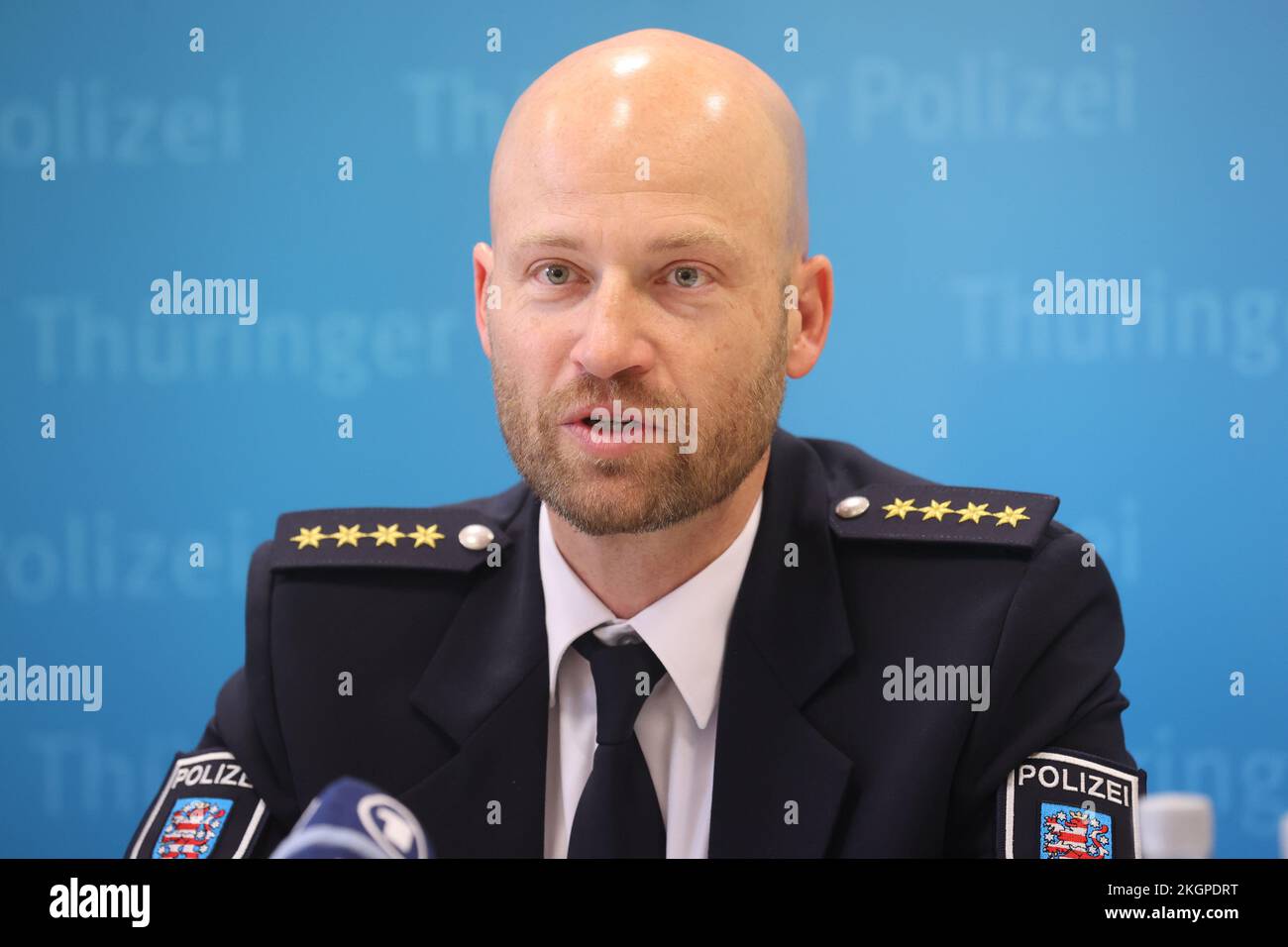 Gera, Germany. 23rd Nov, 2022. Matthias Zacher, Senior Police Director ...