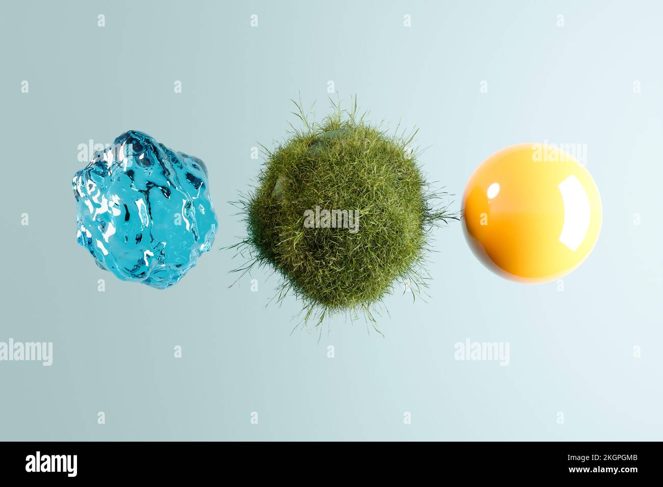 Three dimensional render three spheres representing water hi-res stock ...