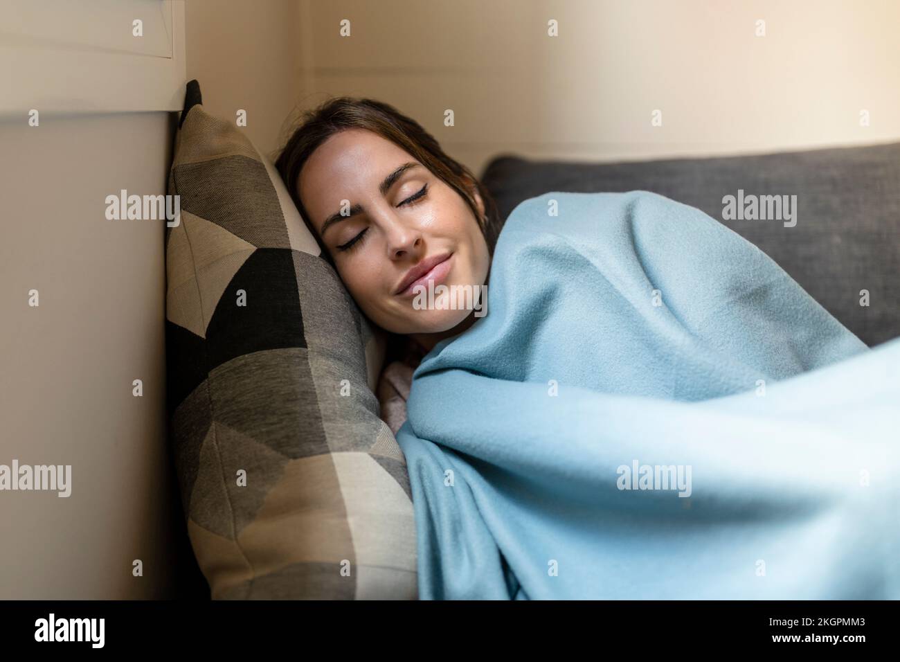 Young woman sleeping at home Stock Photo - Alamy