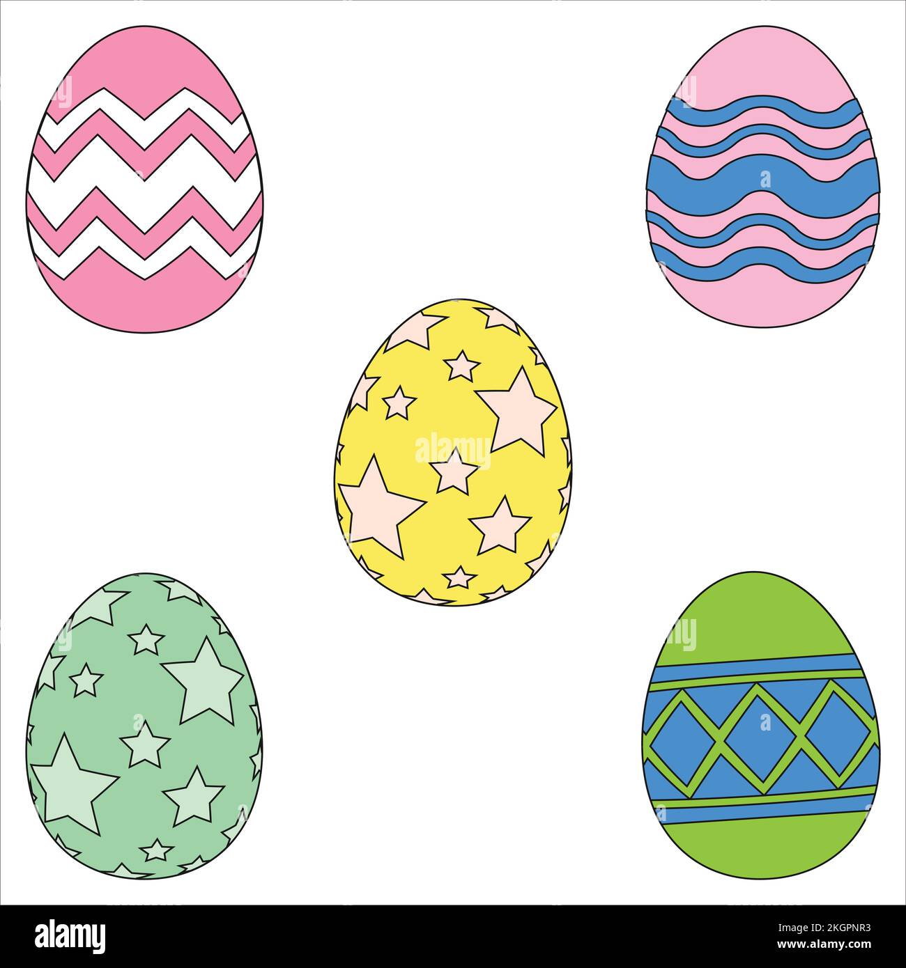 Colourful Easter Egg Design Vector Set, Colorful Easter Egg Design ...
