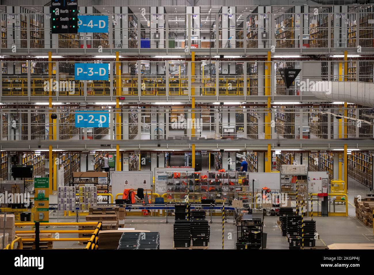 Picture dated Nov 2022 shows workers at the Amazon fulfilment centre in ...