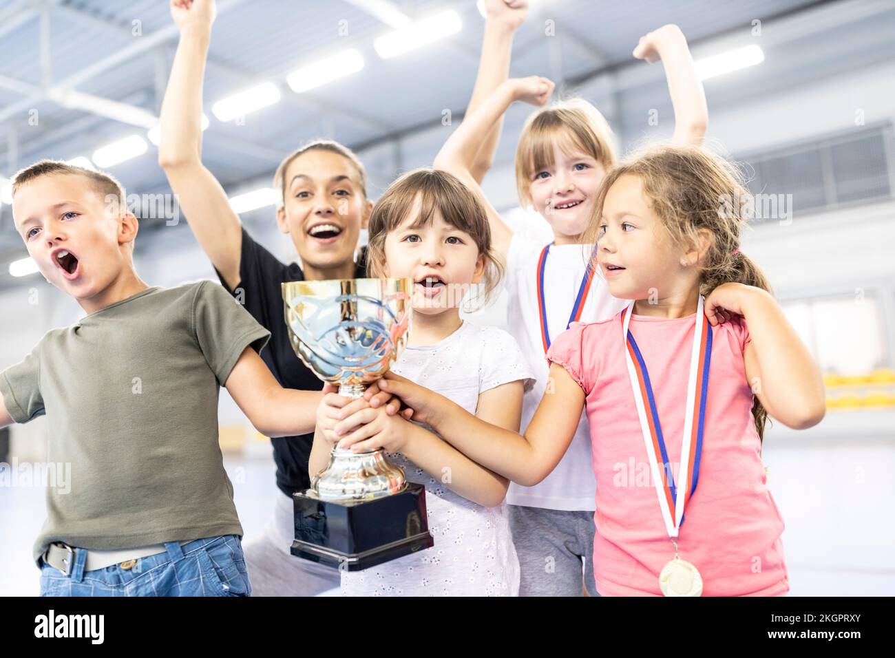 Students celebrating school hi-res stock photography and images - Alamy