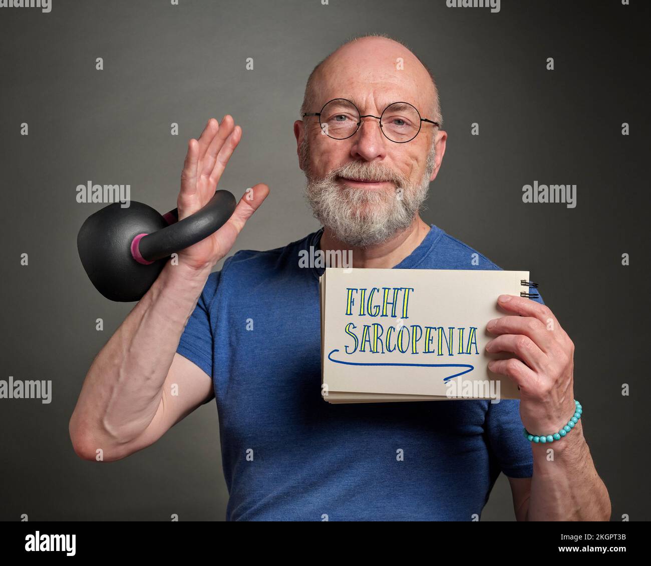 fight sarcopenia, muscle loss due to aging - inspirational message in a ...