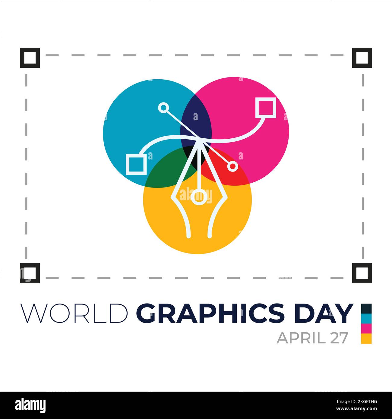 World Graphics Day Text Effect with multi-colour shade vector, Creative ...