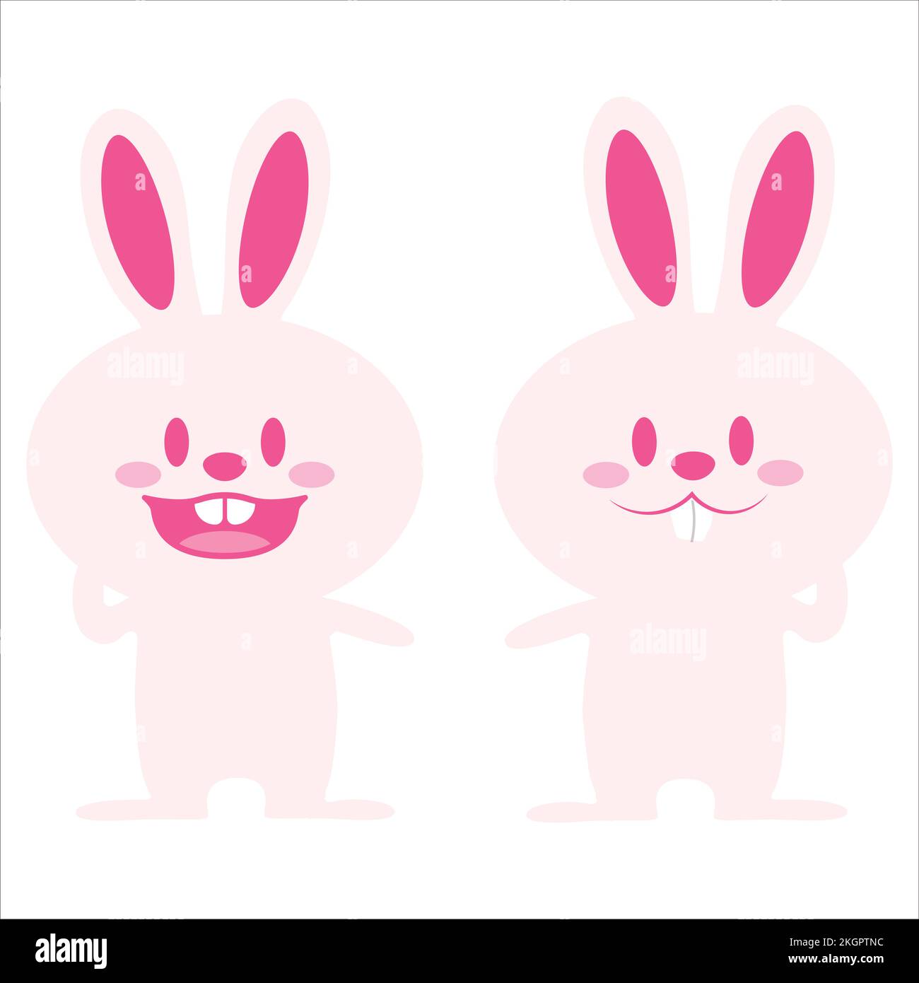 Cute Easter Bunnies Template, Happy Easter Bunnies Cute Illustration ...