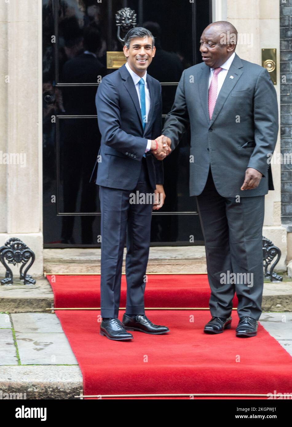 London, UK. 23rd Nov, 2022. Cyril Ramaphosa, President of South Africa meets with Rishi Sunak ...