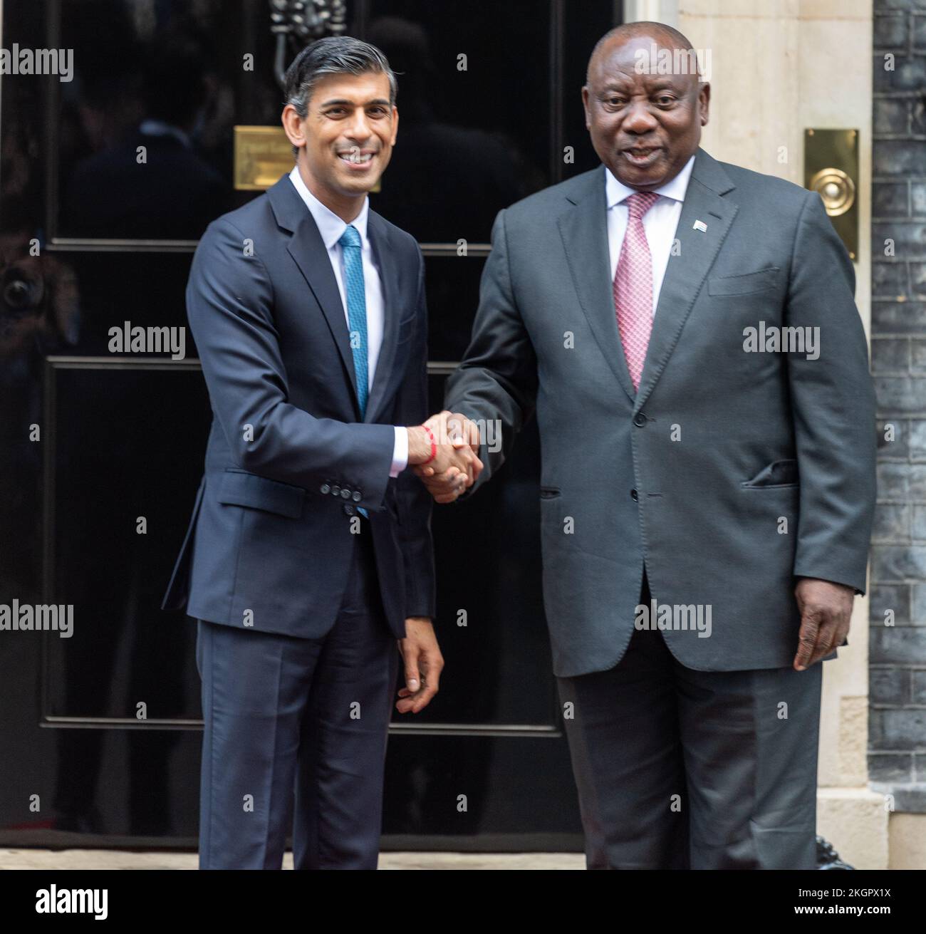 London, UK. 23rd Nov, 2022. Cyril Ramaphosa, President of South Africa meets with Rishi Sunak ...