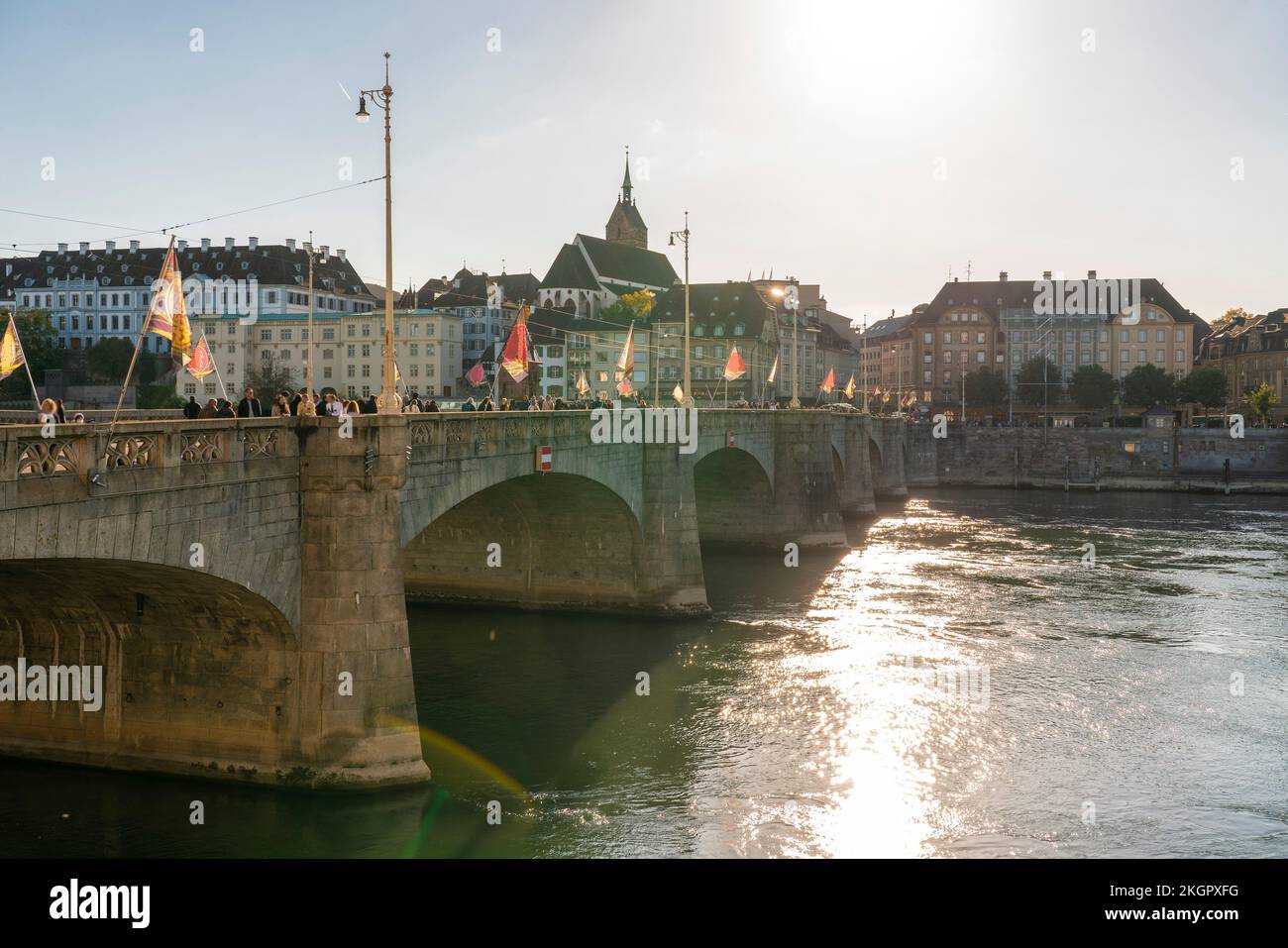 Sun shining historic middle bridge hi-res stock photography and images ...