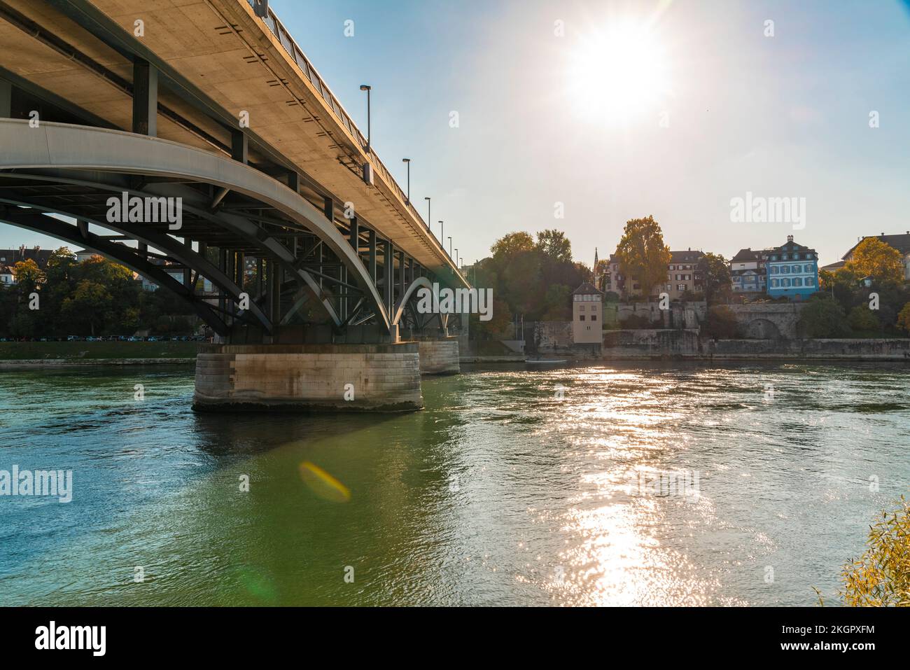Sun shining wettstein bridge hi-res stock photography and images - Alamy