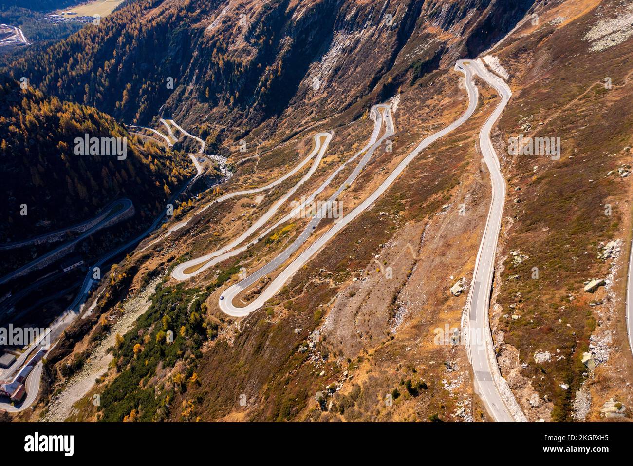 Switzerland, Bern Canton, Aerial view of Grimsel Pass Stock Photo - Alamy