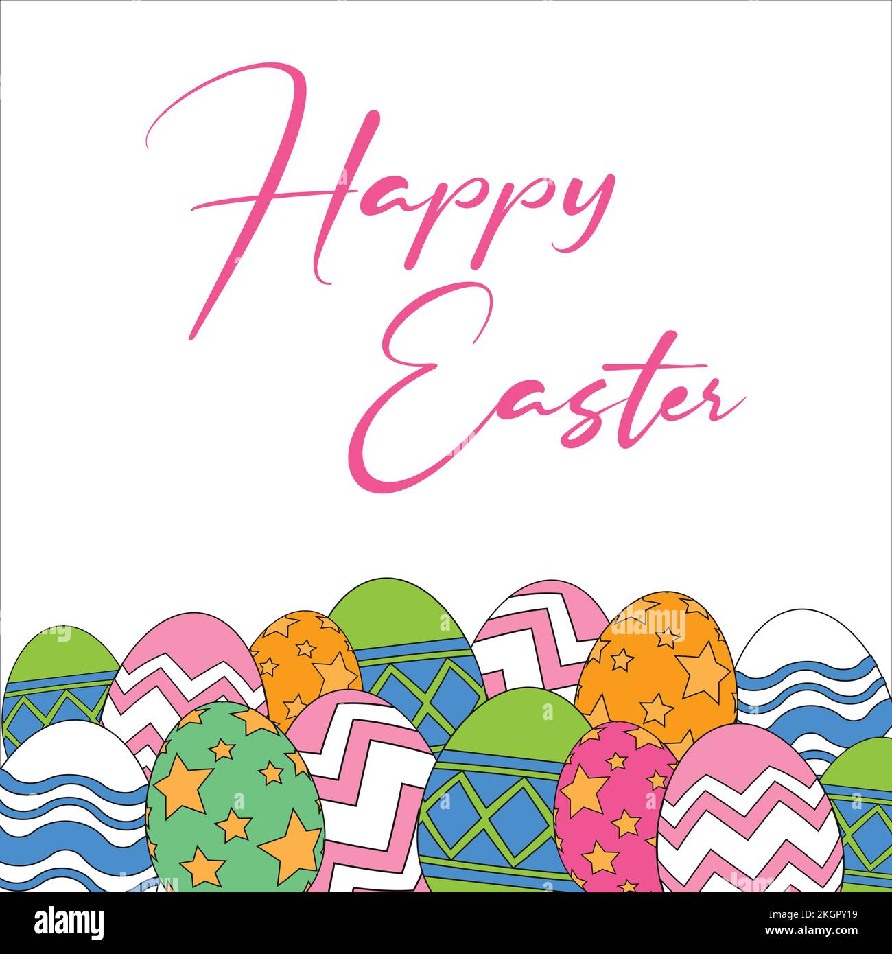 Happy Easter Template, Happy Easter Illustration, Happy Easter Pink ...