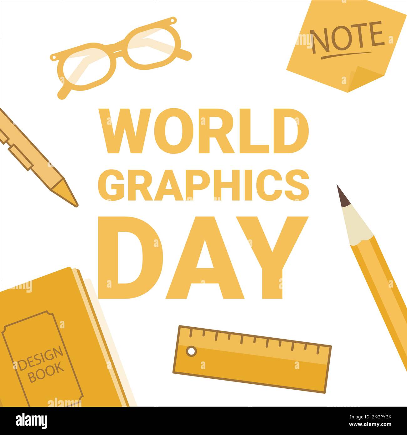 Creative illustration for World Graphics Day with yellow Text effect in ...