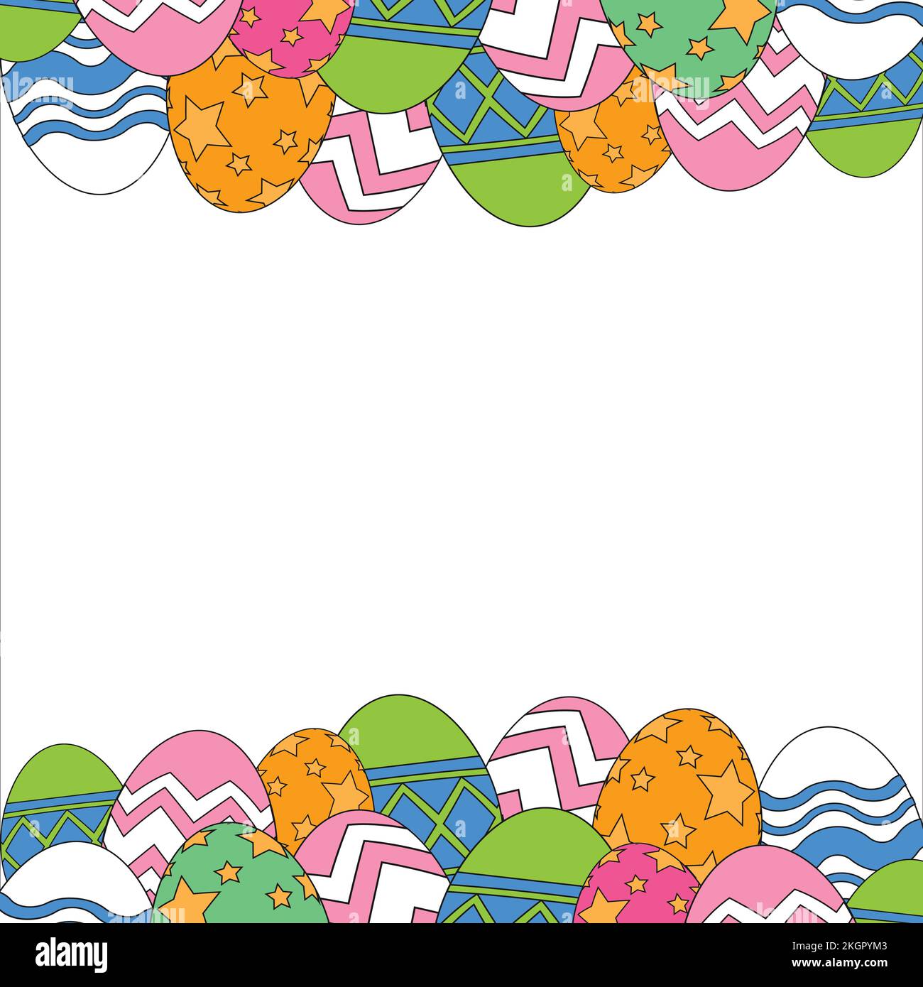 Happy Easter Eggs in a white background, Beautiful Multi-colour Easter ...