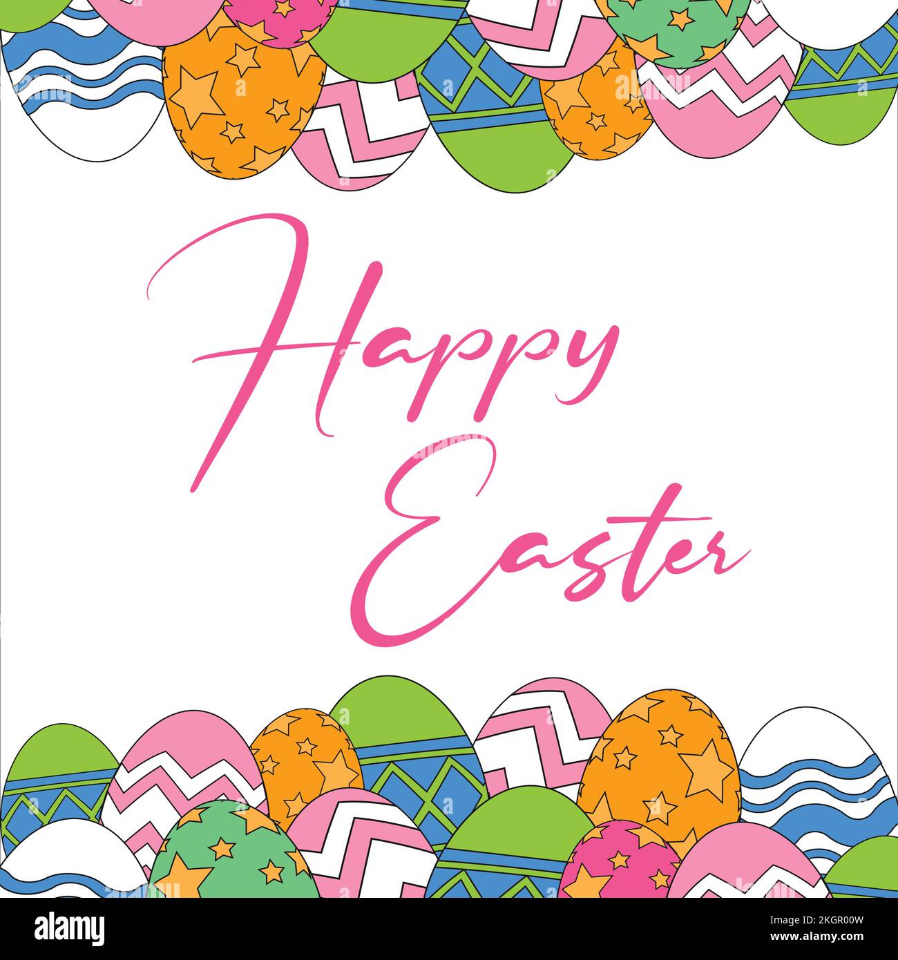 Happy Easter Day in a white background, Beautiful Multi-colour Easter ...