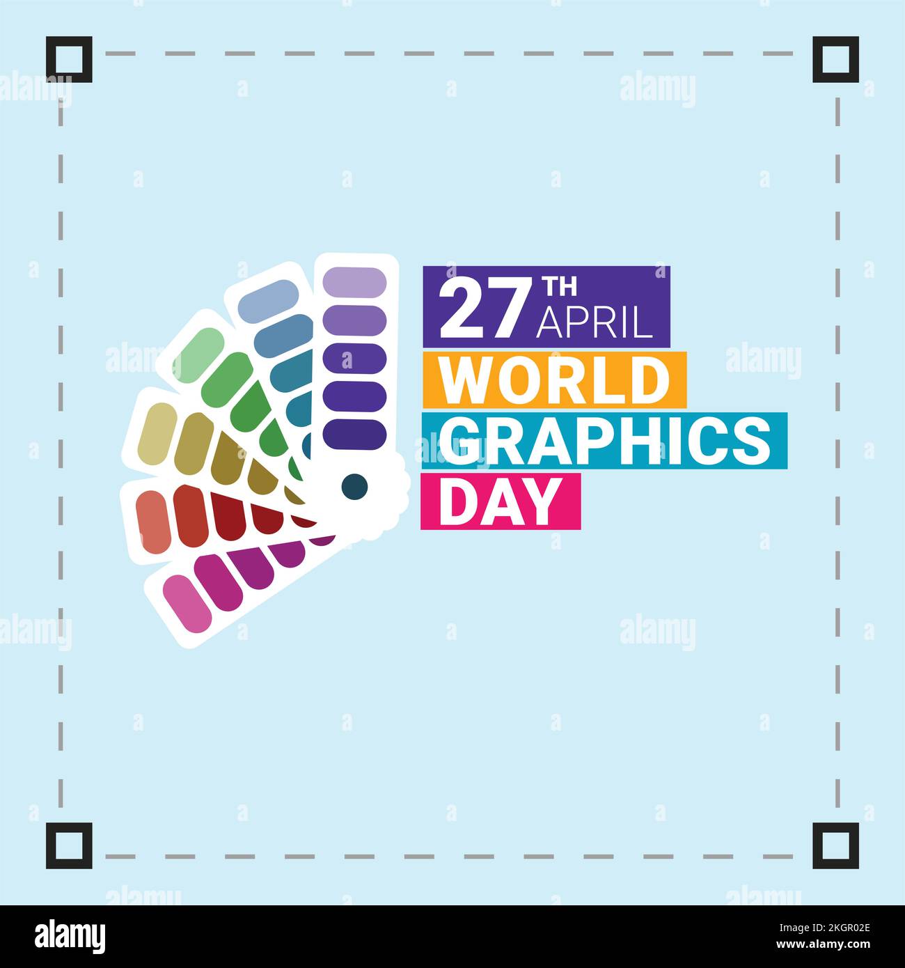April 27 Worlds Graphics Day Multi-colour text effect with standard ...