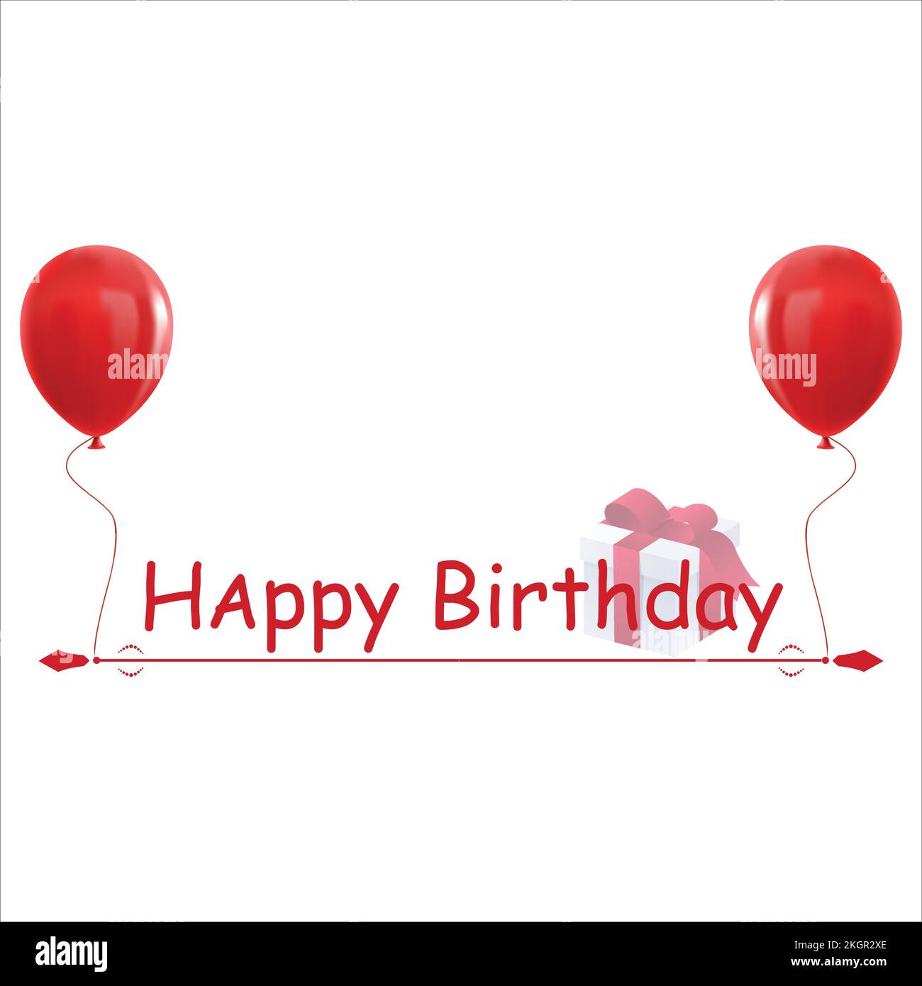 Happy Birthday Red frame, Happiness, Happy Birthday Text Effect ...