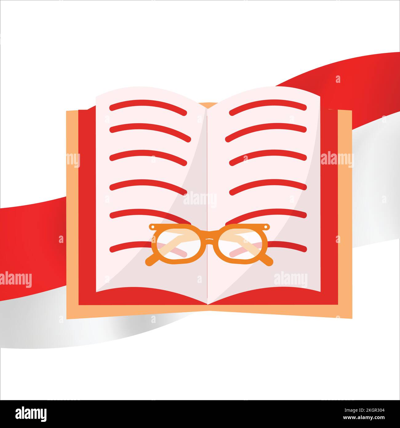 Indonesian education day, Indonesian flag, Red Book in a white ...
