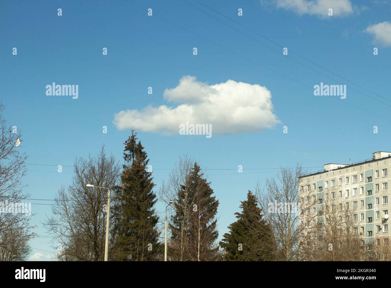 View of city. Details of new house. Landscape with cloud Stock Photo ...