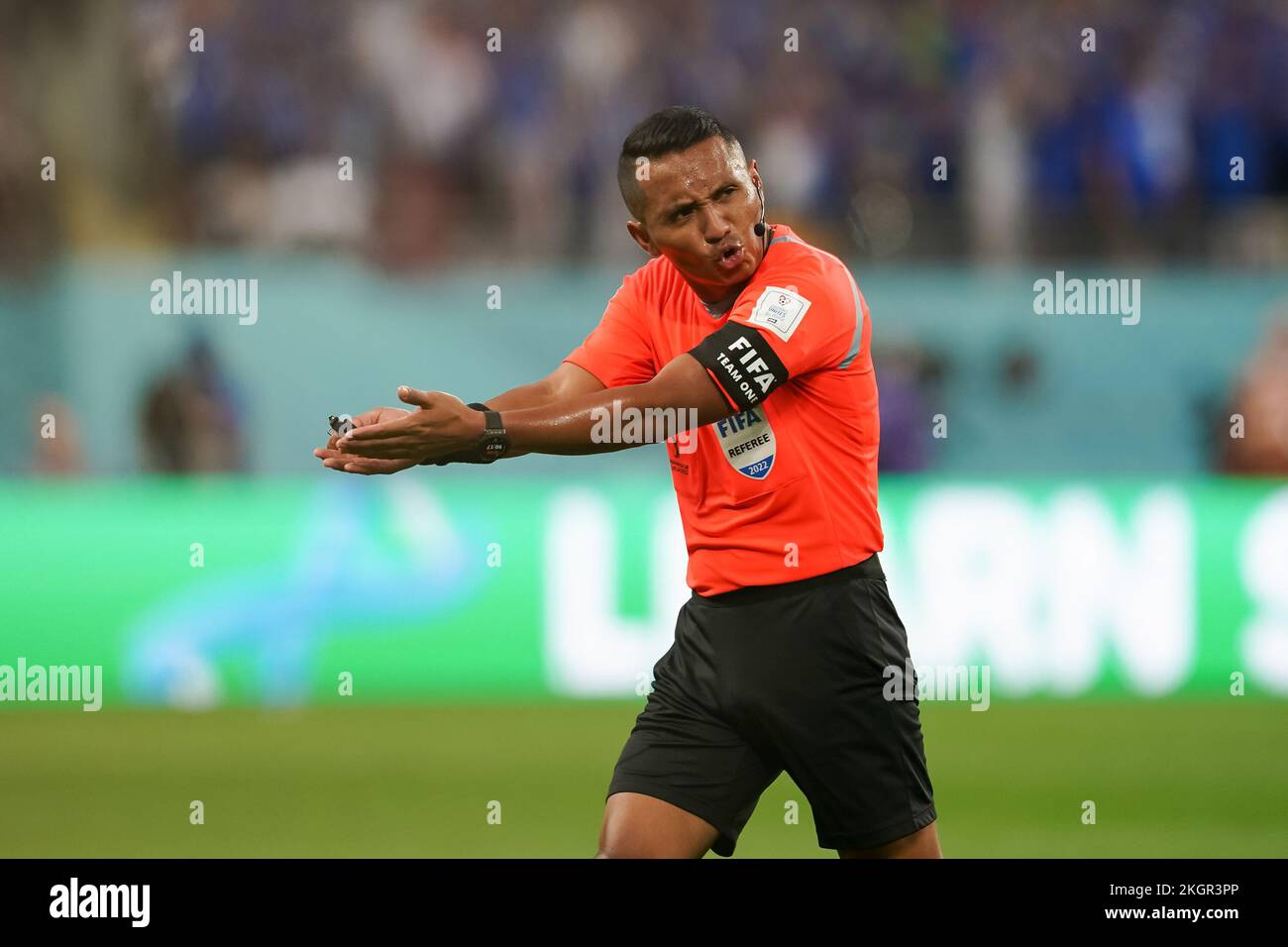 Doha, Qatar. 23rd Nov, 2022. DOHA, QATAR - NOVEMBER 23: Referee Iván ...